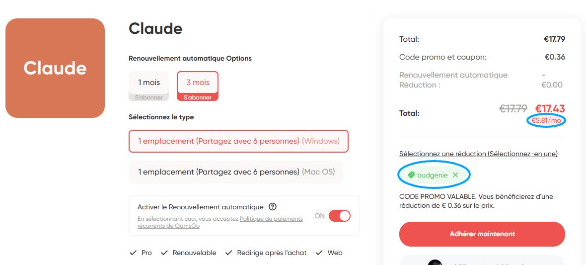 How to get Claude AI cheaper from €5.9/month